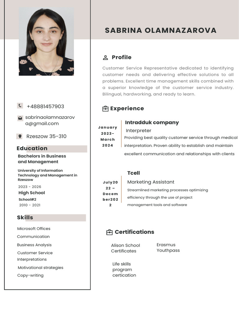 Simple Professional CV Resume | PDF
