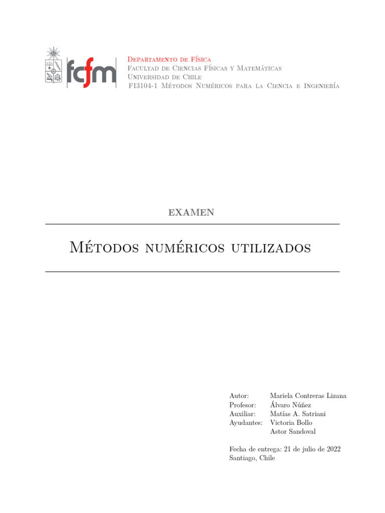 Examen numéricos | PDF | Integral | Análisis numérico
