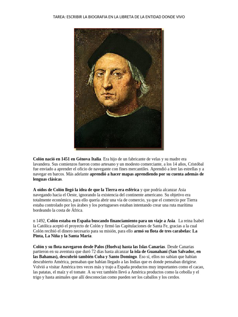 Biografia Cristobal Colon | PDF