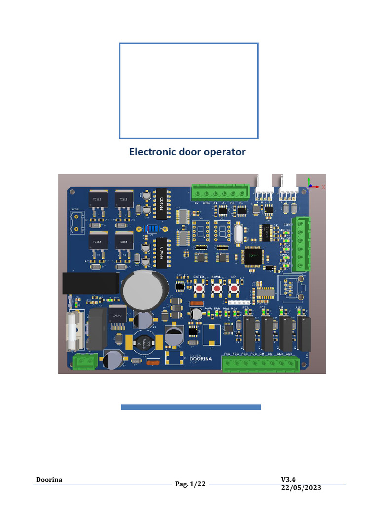 Doorina V3.4 Electronic Door Operator Guide | PDF | Menu (Computing) | Parameter (Computer ...