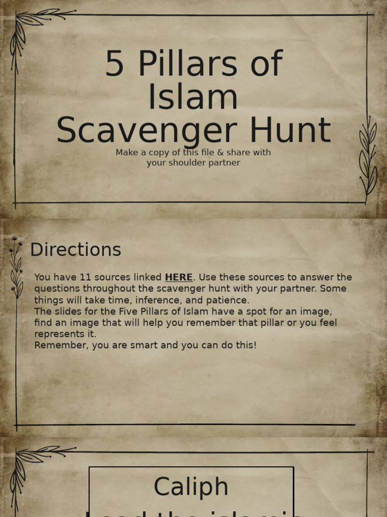 5 Pillars Scavenger Hunt | PDF | Muhammad | Arabian Peninsula