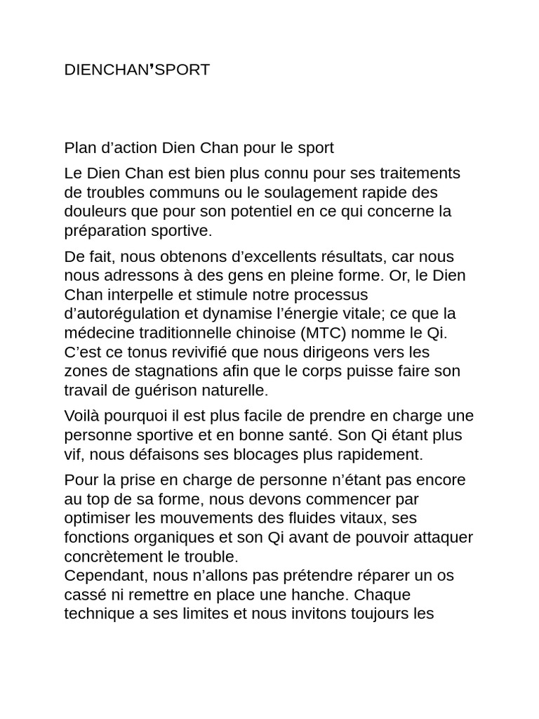 Dien Chan : Optimisation Sportive Efficace | PDF | Massage | IQ