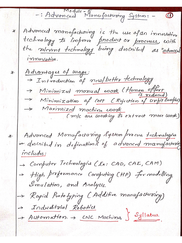 Mod2 - Introduction To Advanced Manufacturing Systems | PDF | 3 D ...