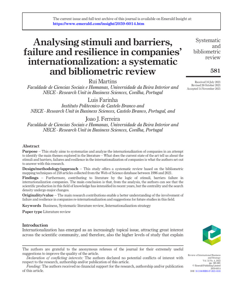 A ARTIGO Exemplo Bibliometria (2022) | PDF | Internationalization | Data