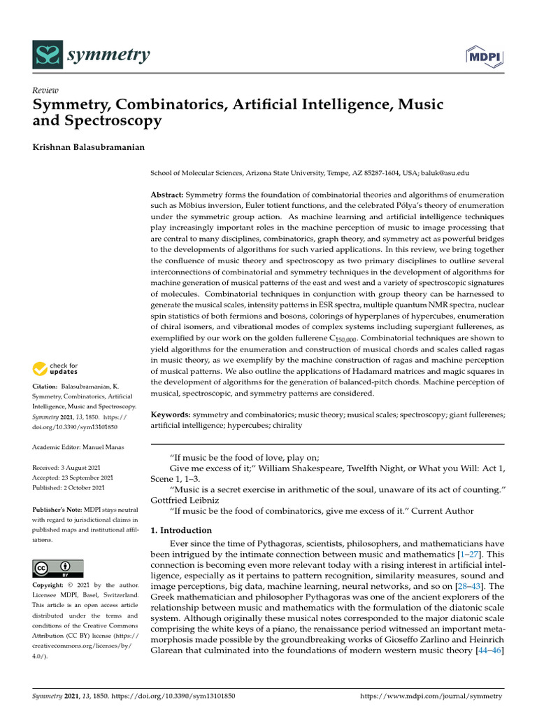 Symmetry 13 01850 v2 | PDF | Combinatorics | Pitch (Music)