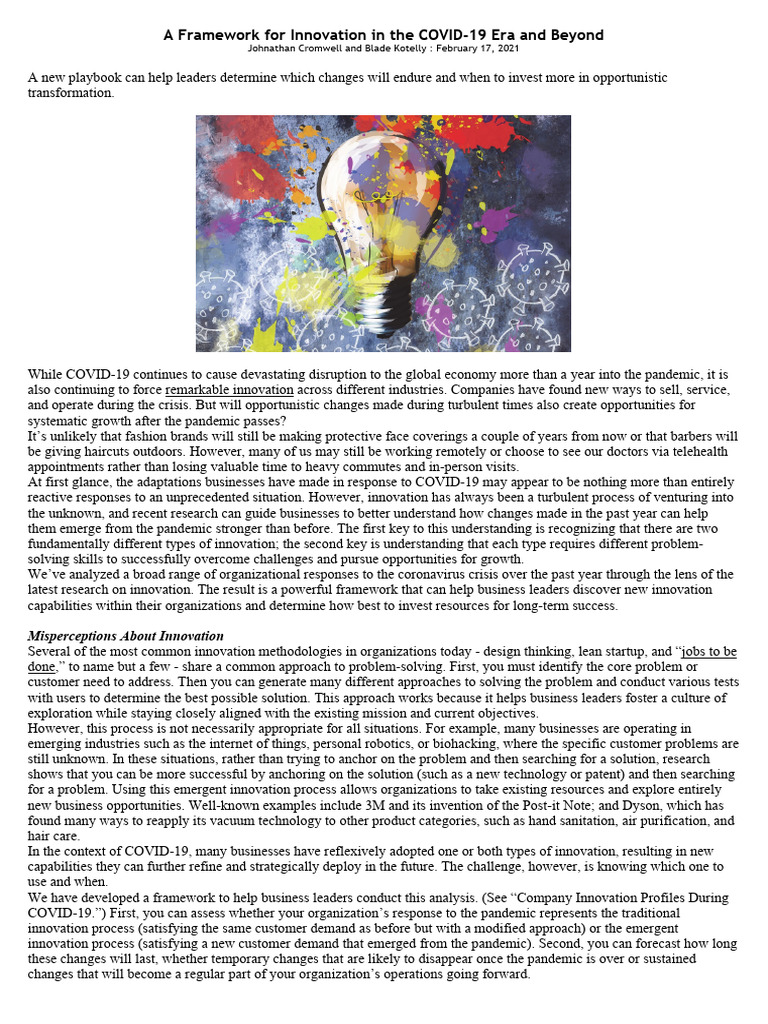 MIT-Cromwell and Kotelly-2021-A Framework For Innovation in The COVID ...