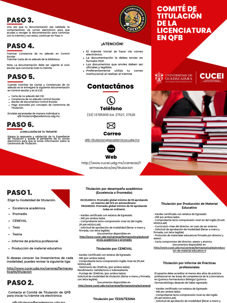 Tramites Titulacion Lqfb Triptico Pdf Titulo Academico