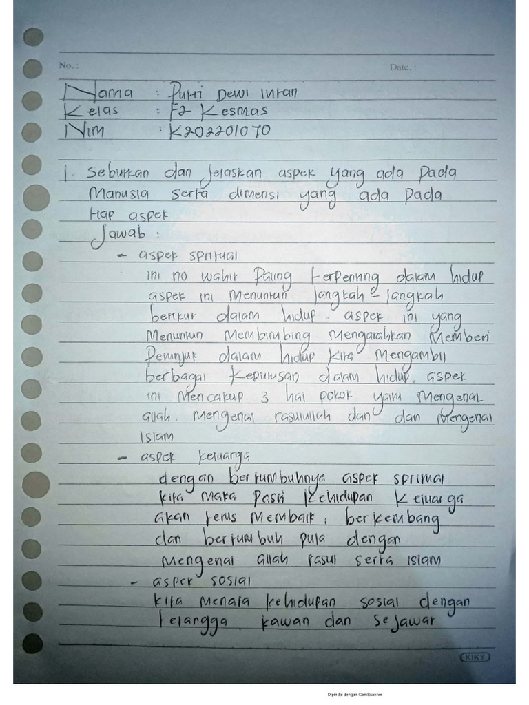 Uas Agama Islam Putri Dewi Intan | PDF