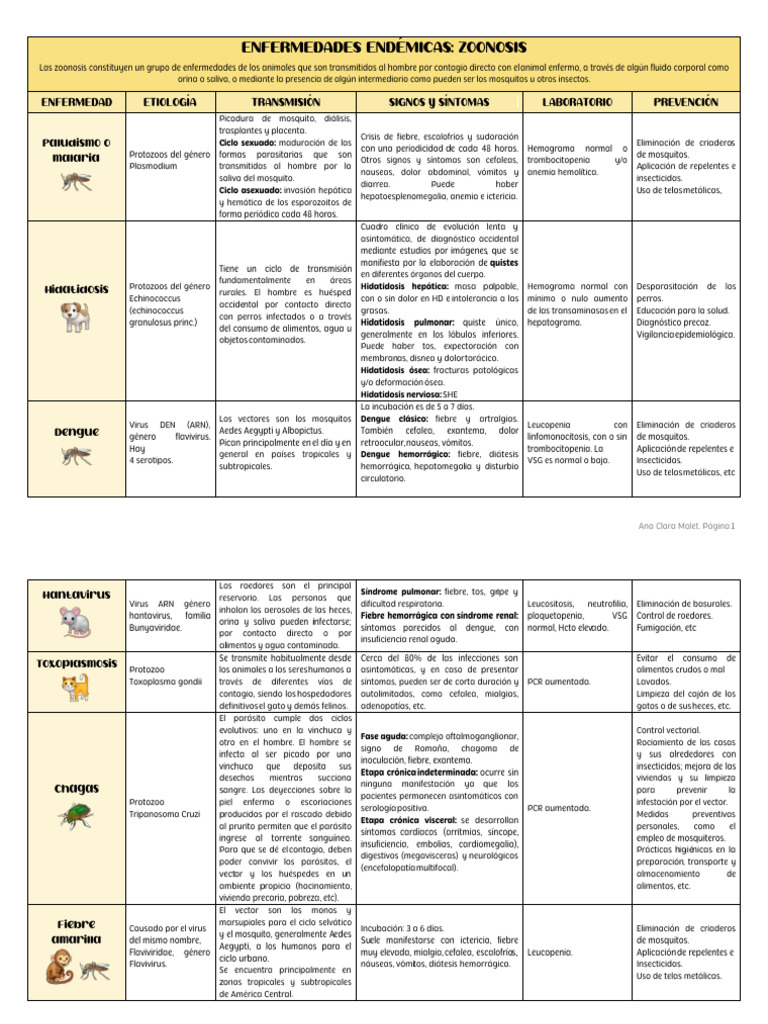 Cuadro Enf. Endémicas | PDF