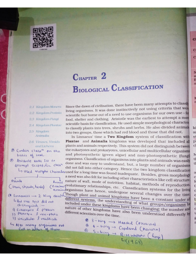 BIOLOGICAL CLASSIFICATION (NCERT Highlights) | PDF