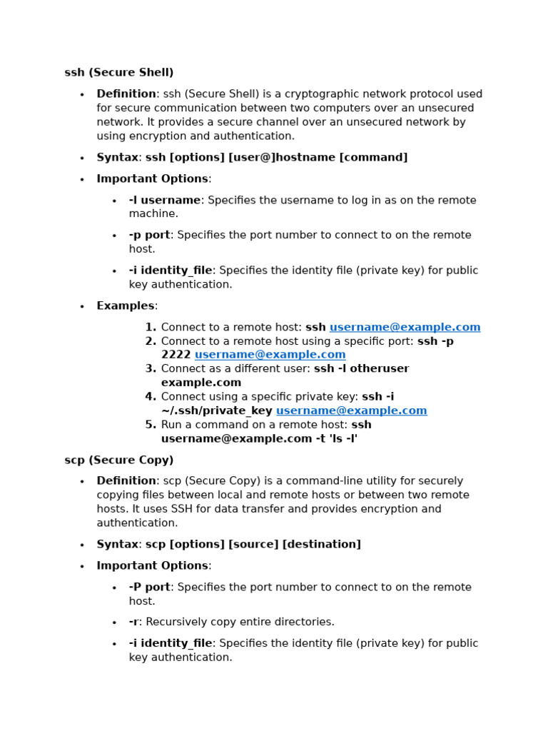 Linux Basic - Important Commands | PDF | File Transfer Protocol | Secure Shell