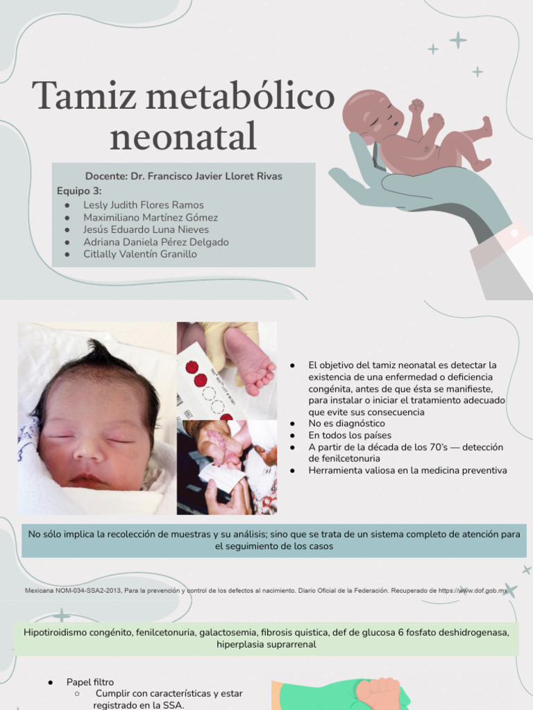 Tamiz Metabólico Neonatal: Detección y Tratamiento | PDF ...