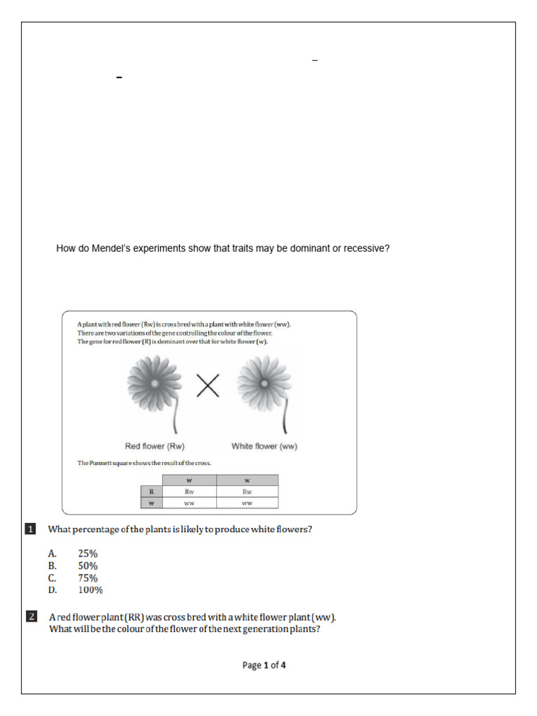 Class 10 Biology: Heredity Guide | PDF | Dominance (Genetics) | Genotype