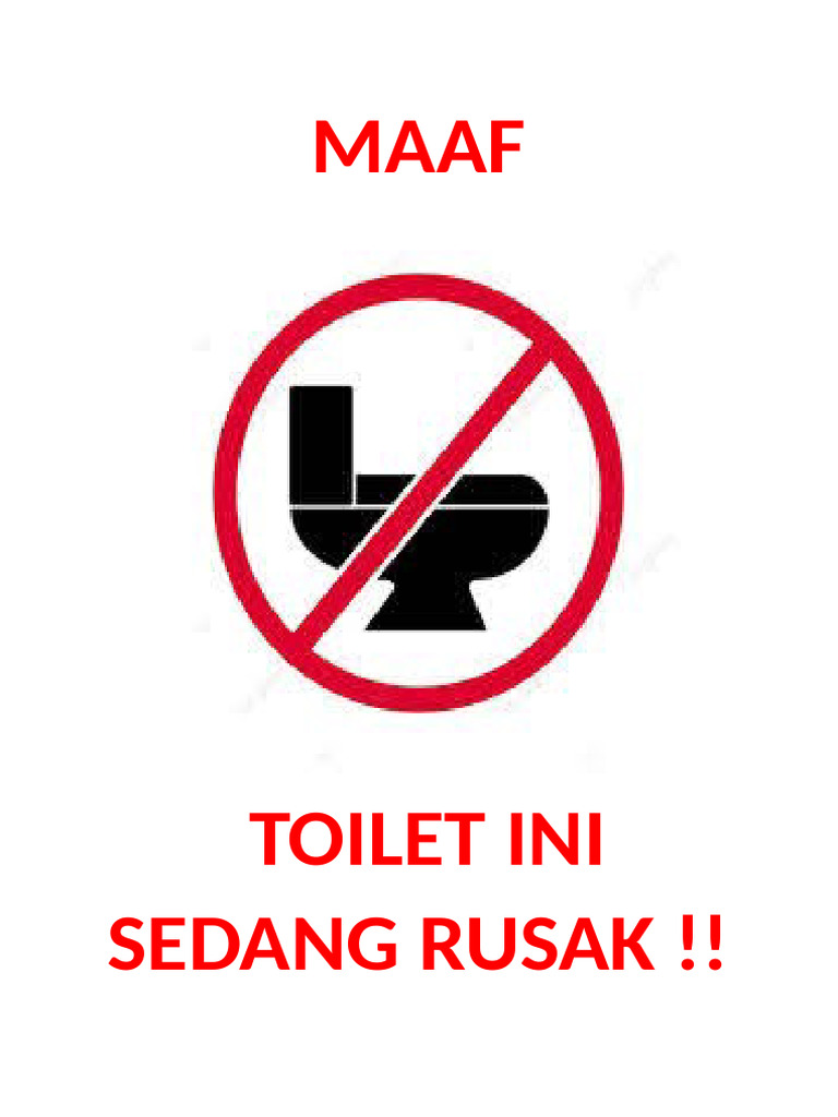 Pengumuman Toilet Sedang Rusak | PDF