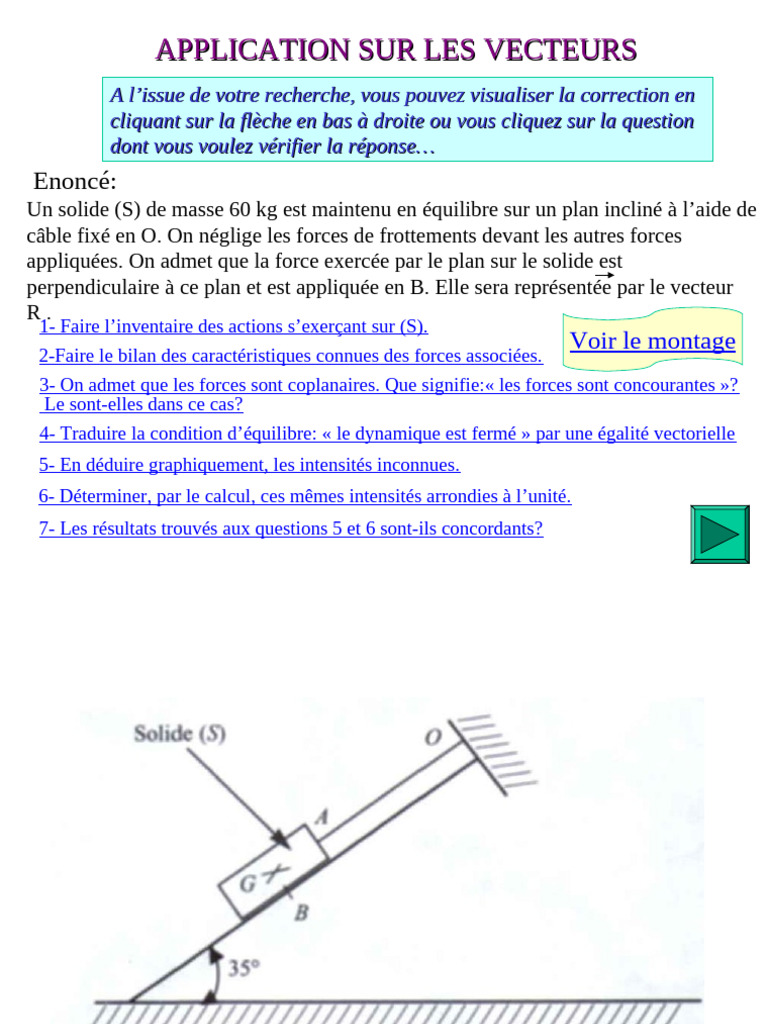 équilibre 3 forces | PDF | Obliger | Poids
