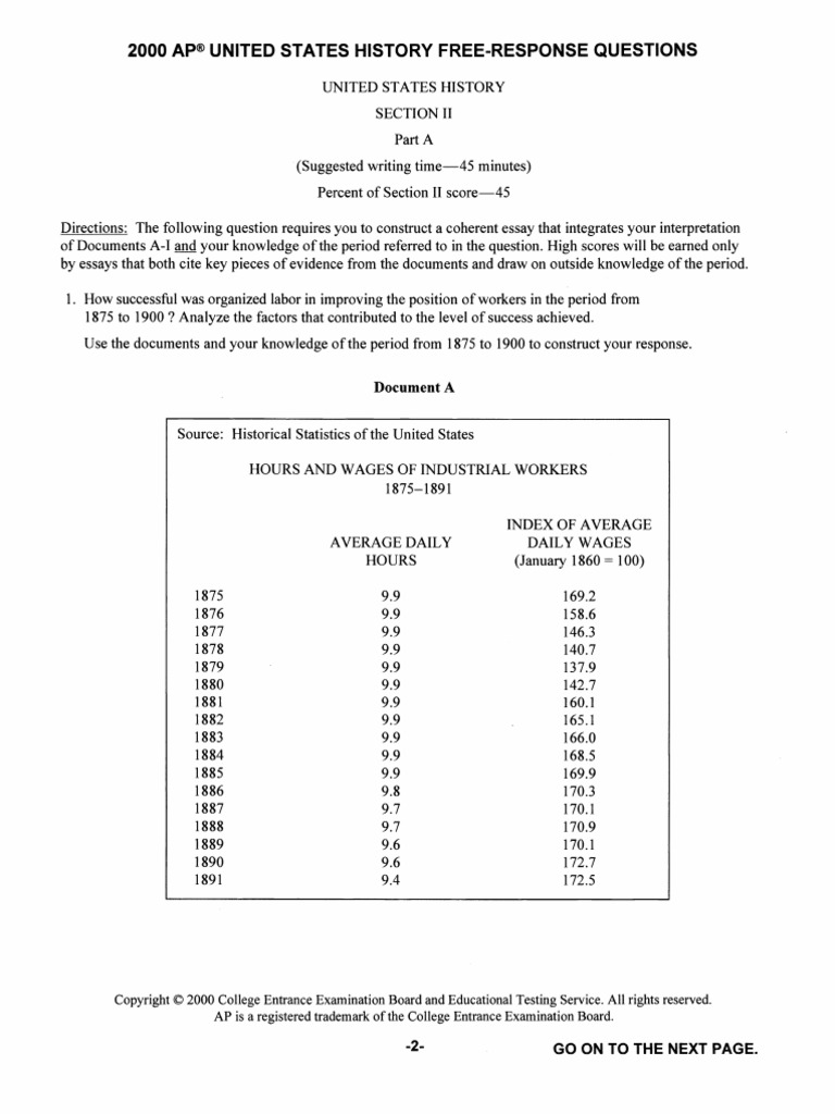 2000 DBQ - Organized Labor | PDF | Government | Politics