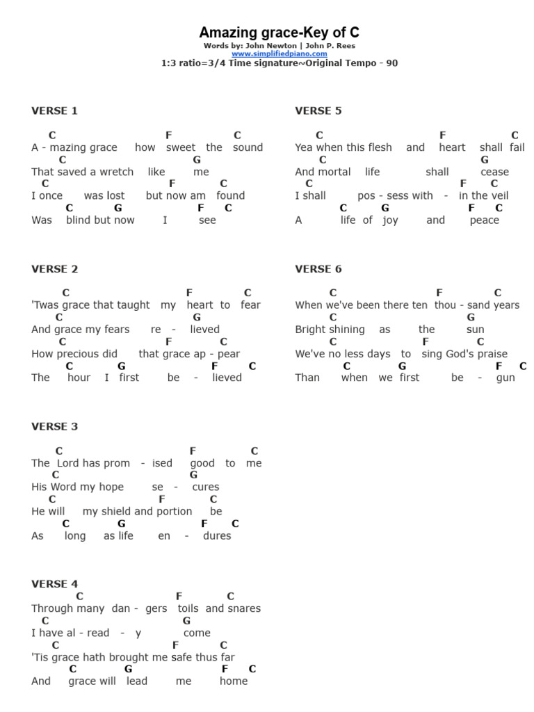 Amazing Grace C | PDF | Amazing Grace | Torah