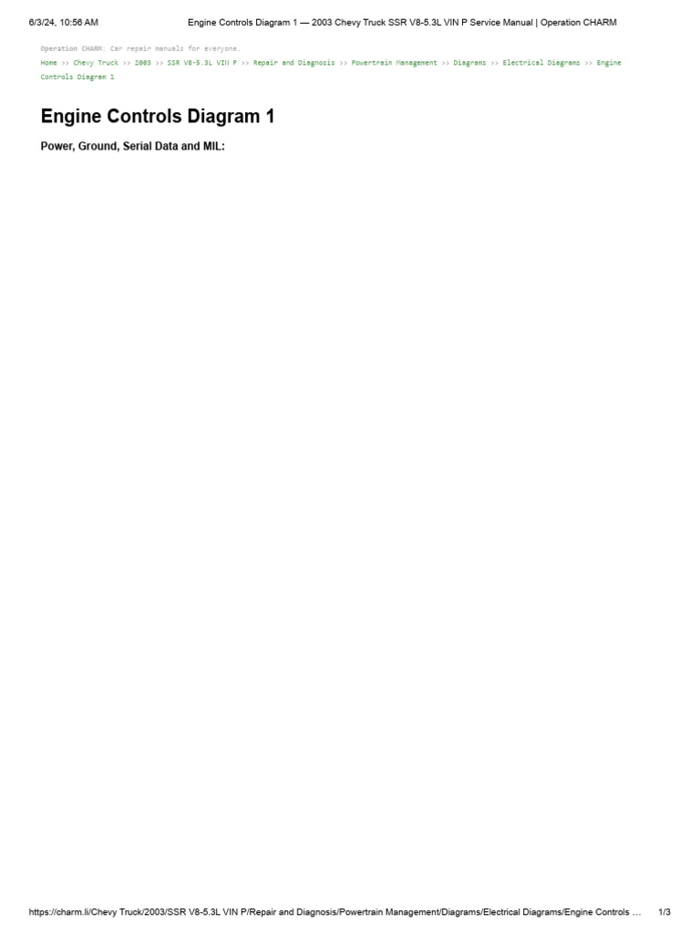 2003 Chevy SSR V8-5.3L Engine Diagram | PDF