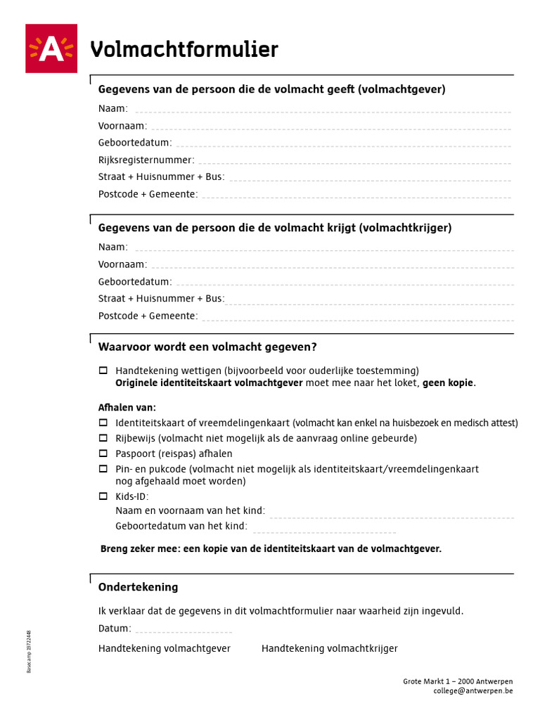 Volmachtformulier Jan2025 | PDF