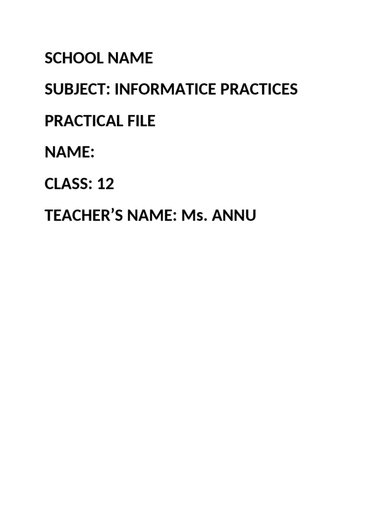 Ip Practical File | PDF | Computer Programming | Data Management Software Ip Practical File | PDF | Computer Programming | Data Management Software