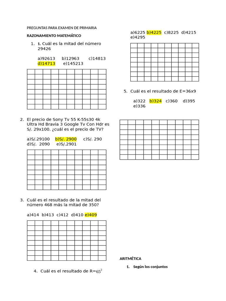 Examenes de Primaria - RM - Arit - Reforzamiento - 2025 | PDF | Matemáticas
