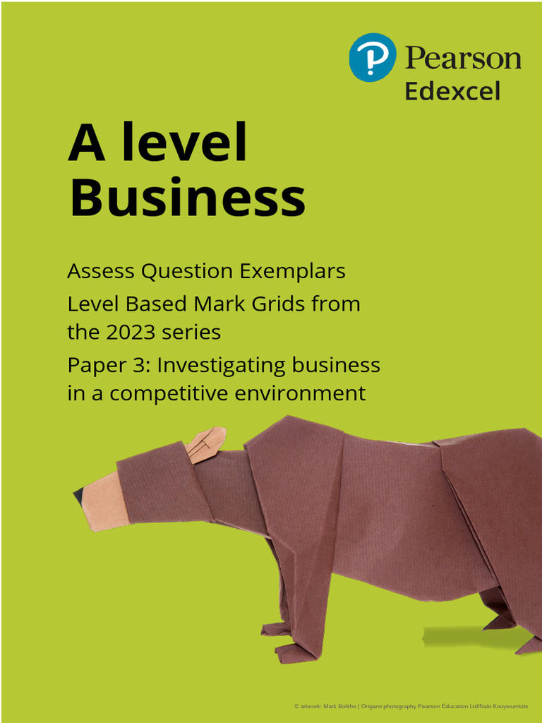 A Level Business Paper 3 Exemplar Booklet - Pearsonedexcel-Alevel ...