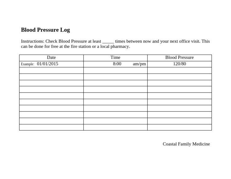 Blood Pressure Log | PDF