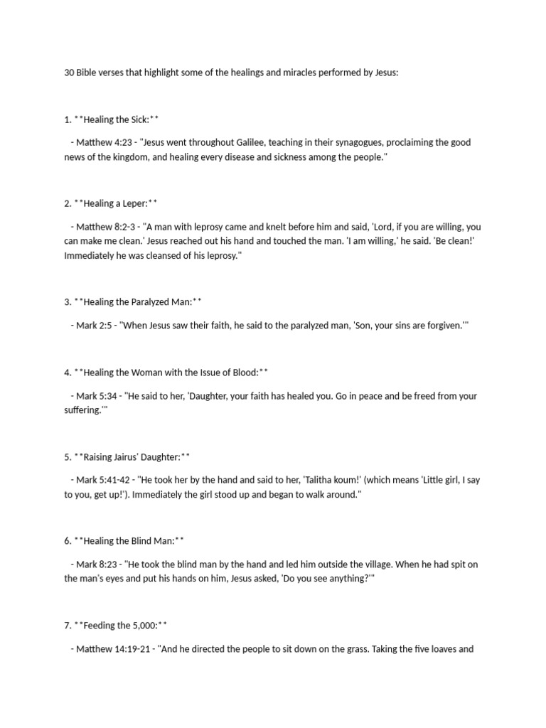 Jesus's Helling and Miracles | PDF | Jesus | Gospel Of Mark