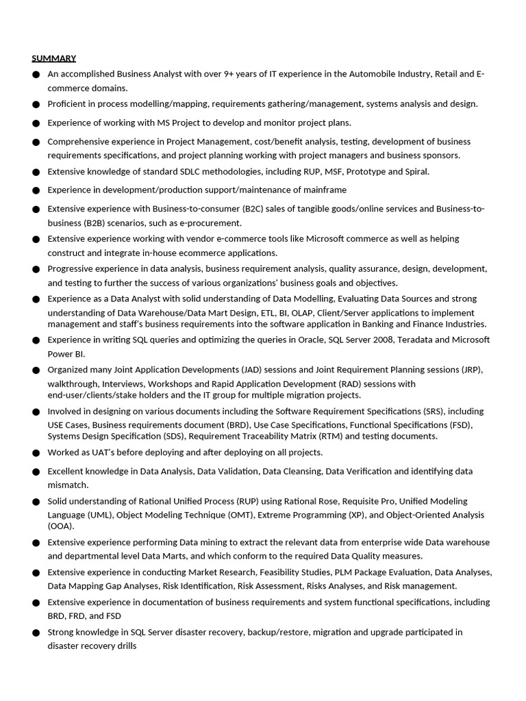 Business Analyst with IT & Data Expertise | PDF | Use Case | Software Development Process