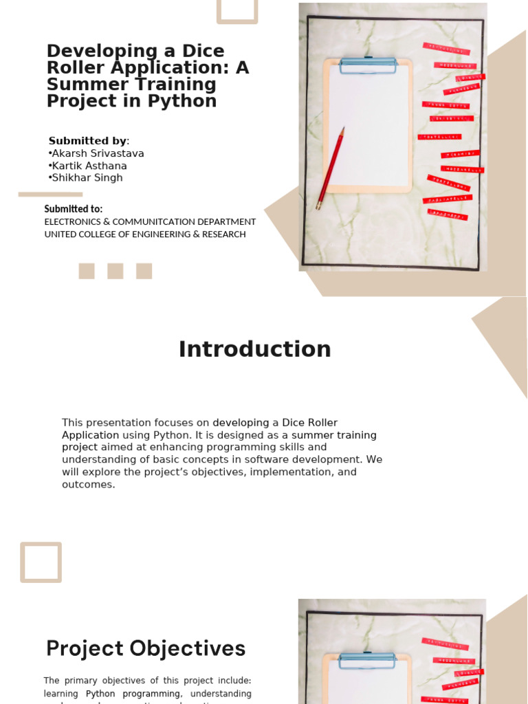 Slidesgo Developing A Dice Roller Application A Summer Training Project in Python ...