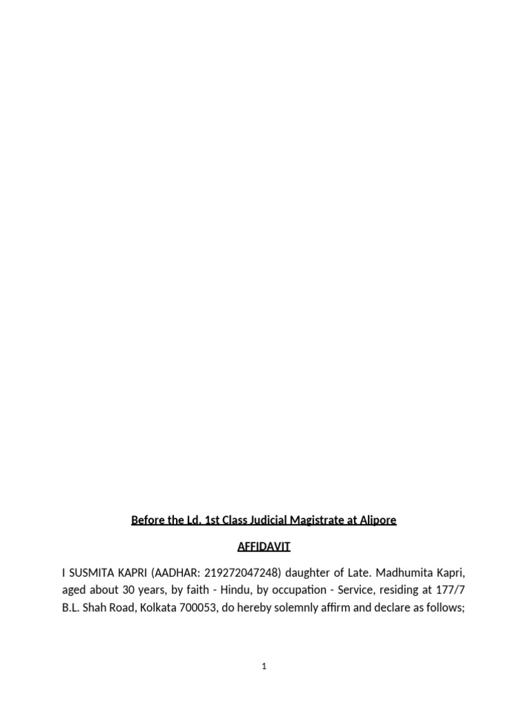 Susmita Kapri Affidavit | PDF