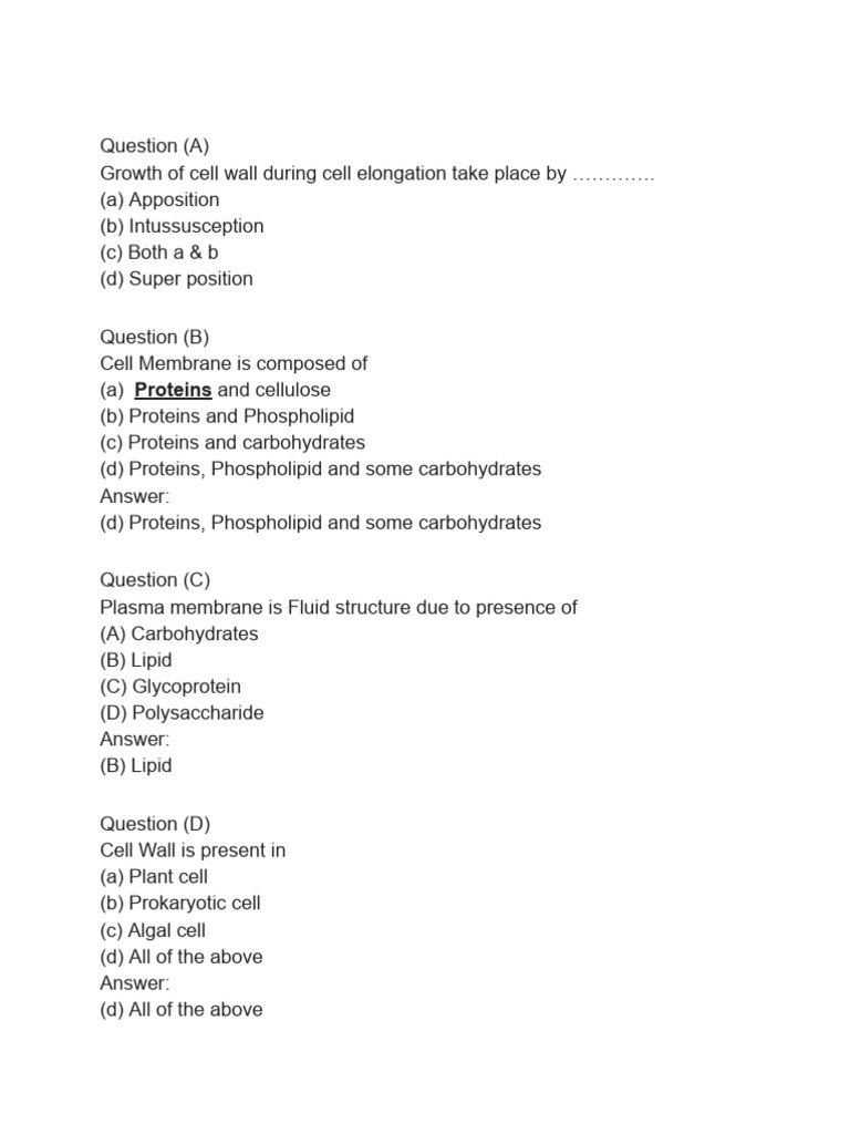 Cell Structure and Function Quiz Answers | PDF | Endoplasmic Reticulum ...