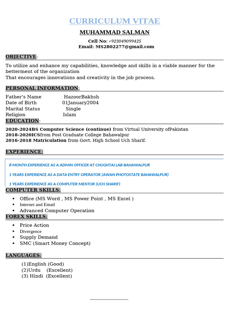 Salman CV | PDF