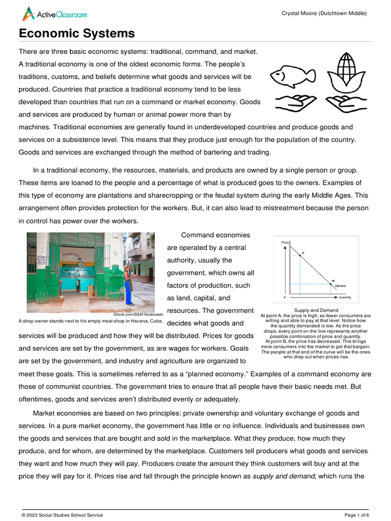 Active Classroom Latin America Economic Systems | PDF | Market Economy ...