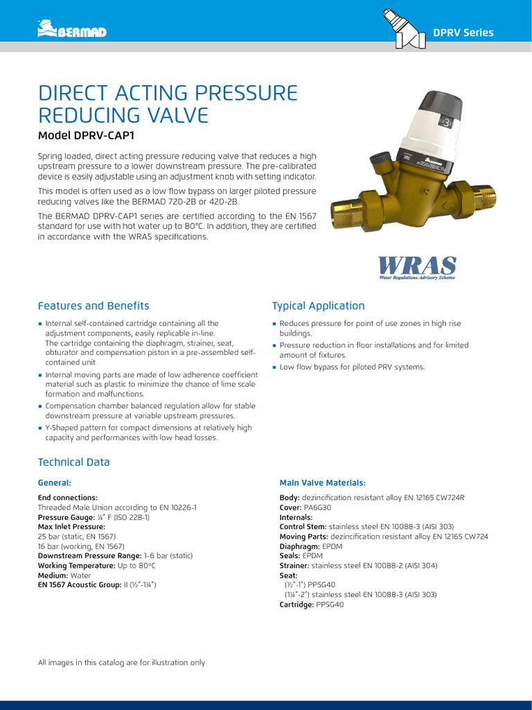 DPRV-CAP1 Pressure Reducing Valve | PDF | Valve | Flow Measurement