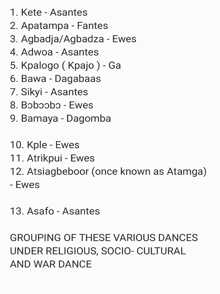 Ghanaian Cultural Dance - by Offinso State A Jhs Form 2a | PDF