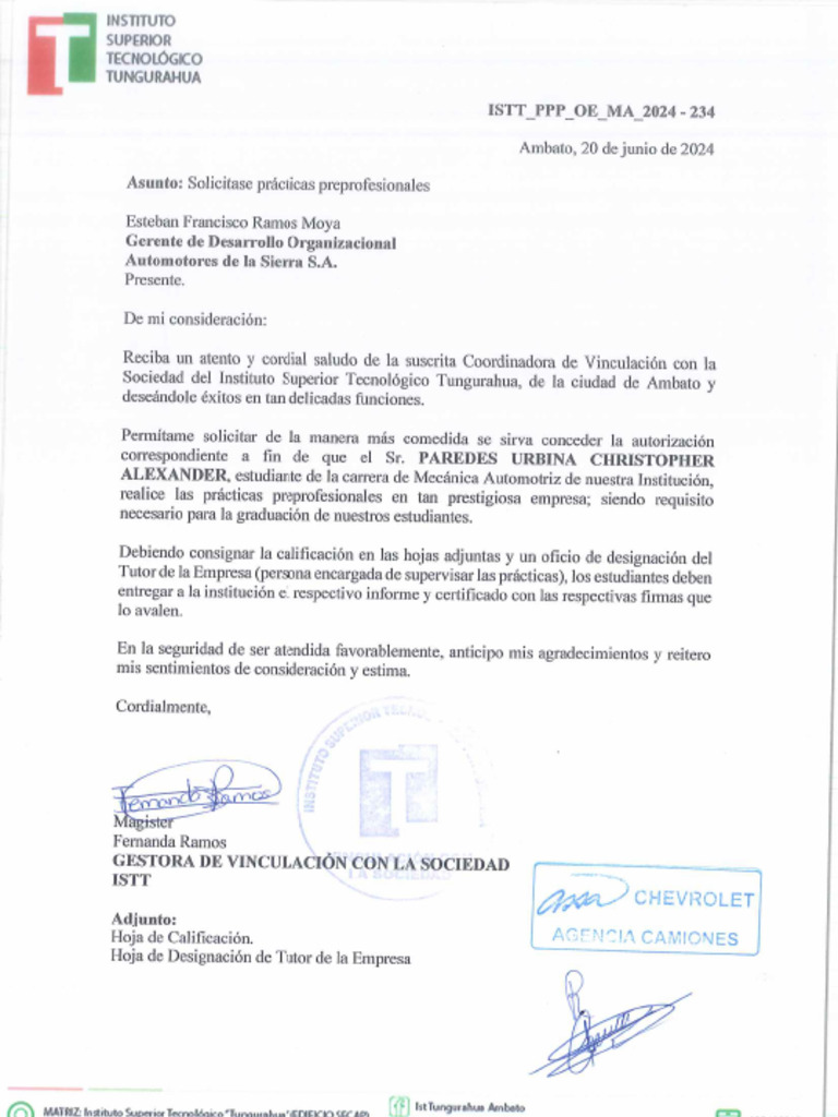 SOLICITUD - Christopher Paredes | PDF