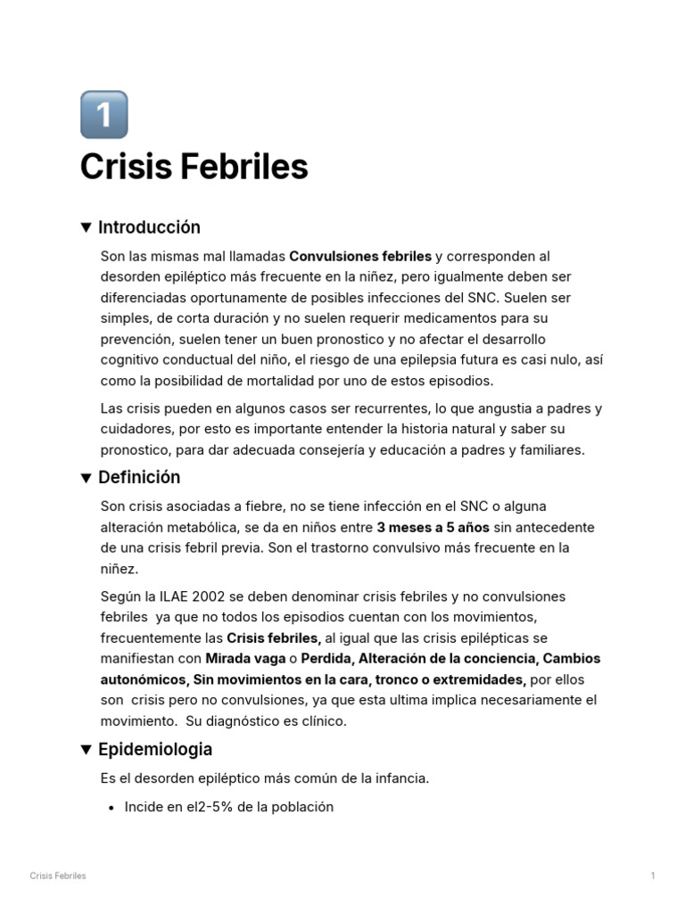 Crisis Febriles en Niños: Guía Completa | PDF | Epilepsia ...