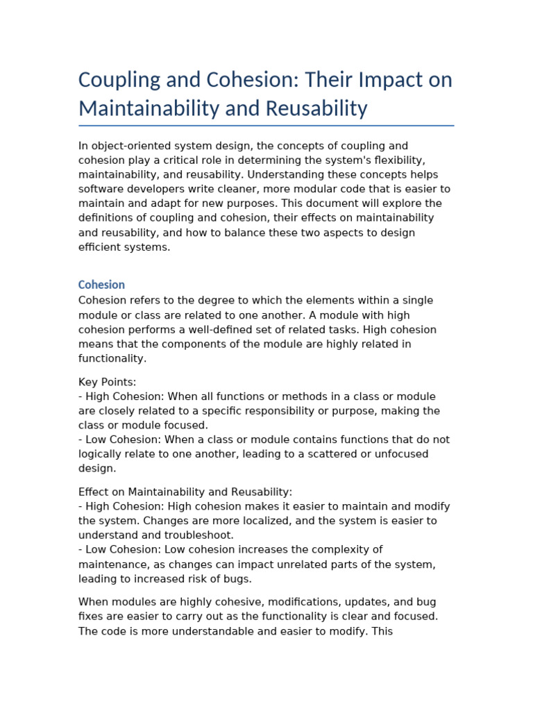 Coupling Cohesion Guide v2 | PDF | Modular Programming | System