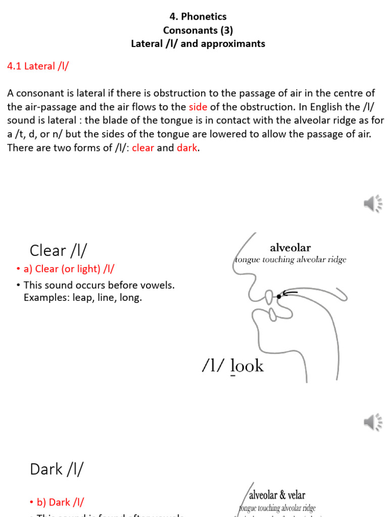 Lecture Four - First Year E - Phonetics | PDF
