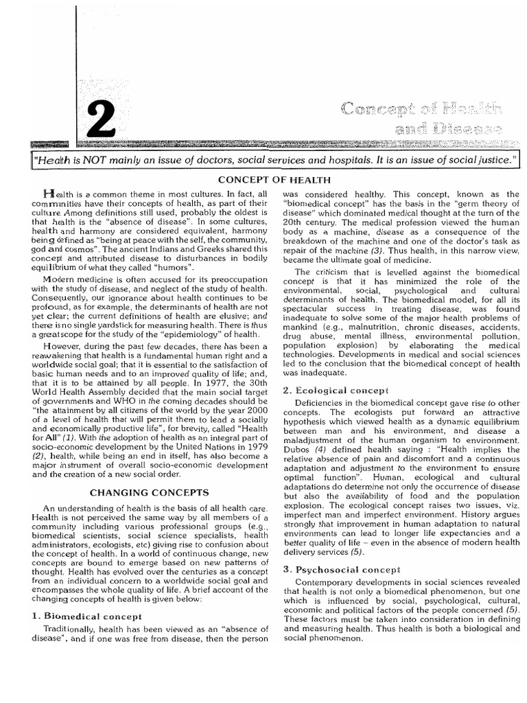 Chapter 2 Concept of Health | PDF