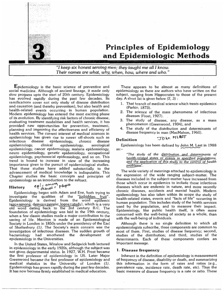Chapter 3 Principles of Epidemiology | PDF