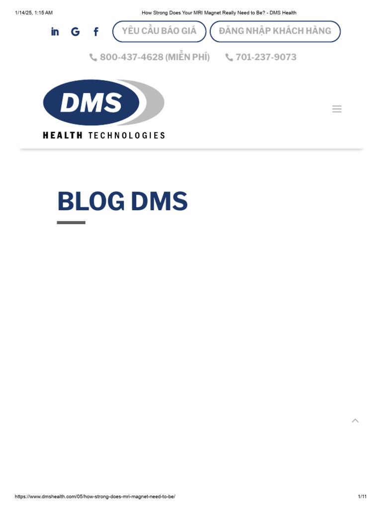 How Strong Does Your MRI Magnet Really Need To Be - DMS Health | PDF