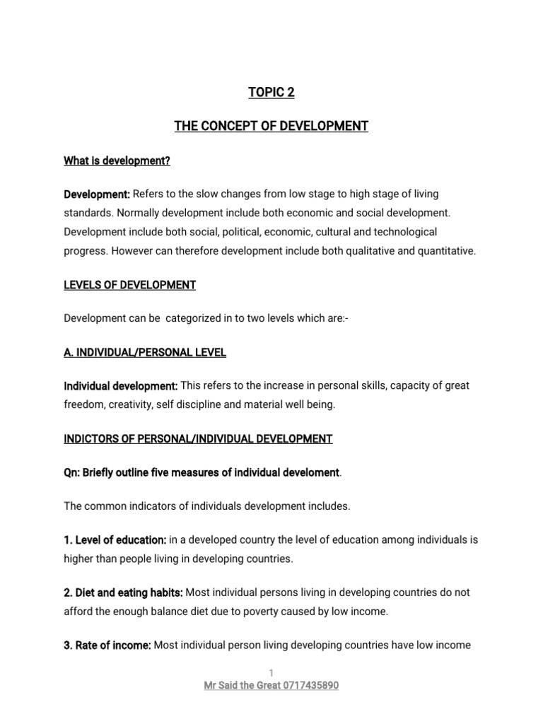 Topic 2 The Concept of Development | PDF | Gross Domestic Product ...