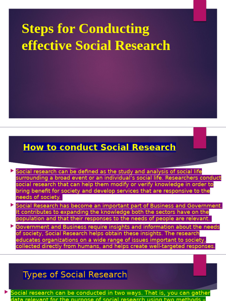 Steps for Conducting Effective Social Research111 | PDF | Methodology ...