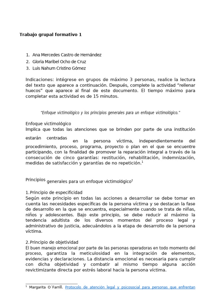 Actividad Grupal Formativa 1 Terminada | PDF | Las emociones | Victimologia
