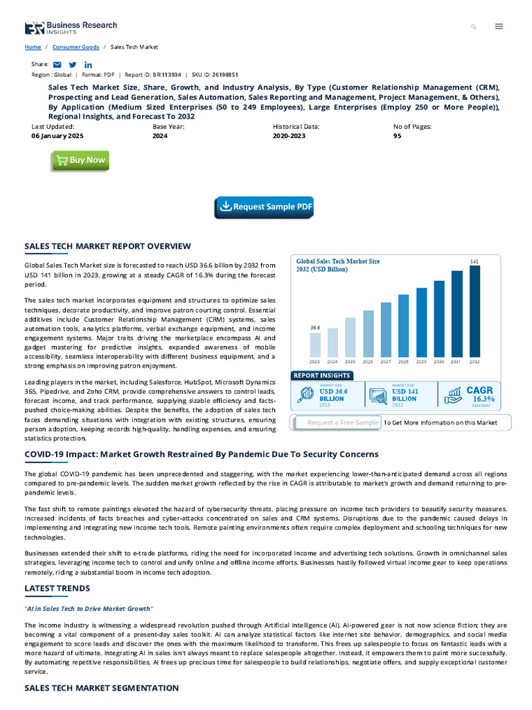 Sales Tech Market Growth Forecast 2032 | PDF | Customer Relationship ...