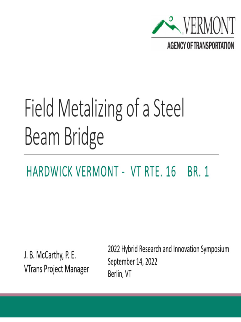 2022 Symposium Field Metalizing of a Steel Beam Bridge - Timed | PDF ...