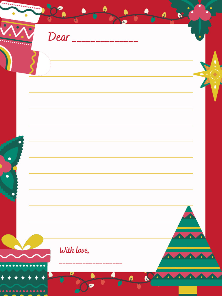 Red Illustrated Santa Claus Letter | PDF