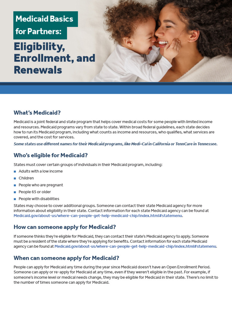 Medicaid Basic For Partners | PDF | Medicaid | Health Care